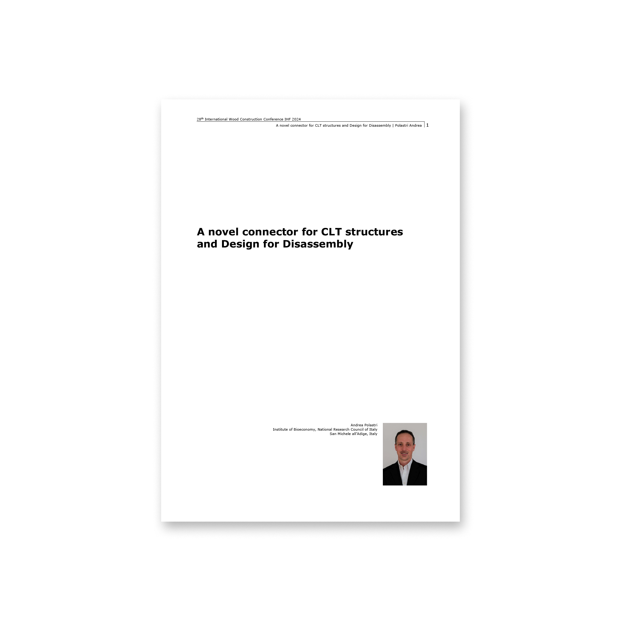 IHF2024 - A NOVEL CONNECTOR FOR DESIGN FOR DISASSEMBLY