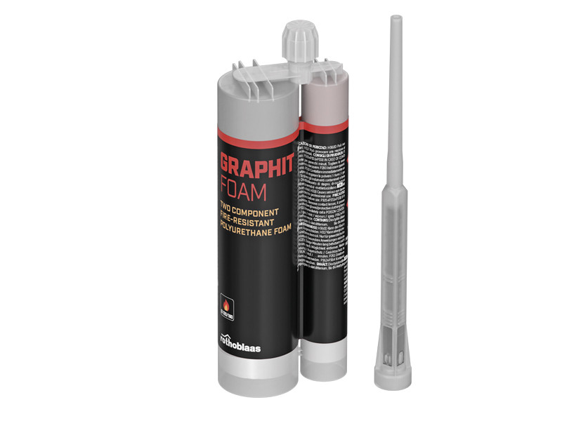 TWO-COMPONENT FIREPROOF POLYURETHANE FOAM SUPPLEMENTED WITH GRAPHITE